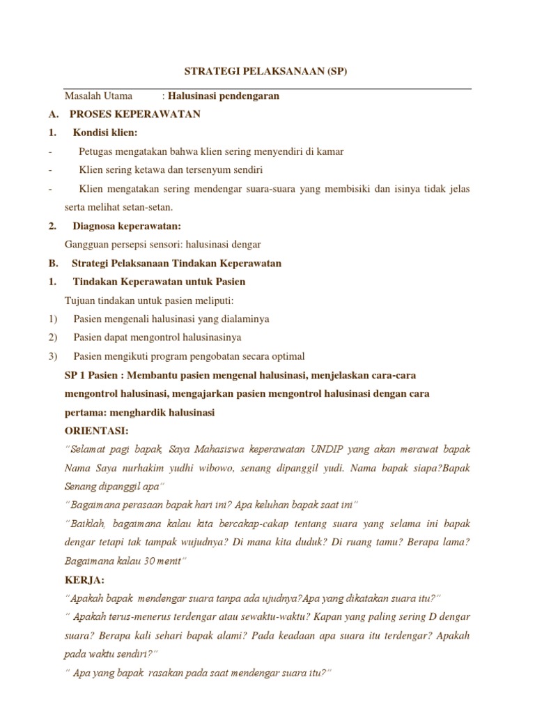 SP Halusinasi Pendengaran | PDF