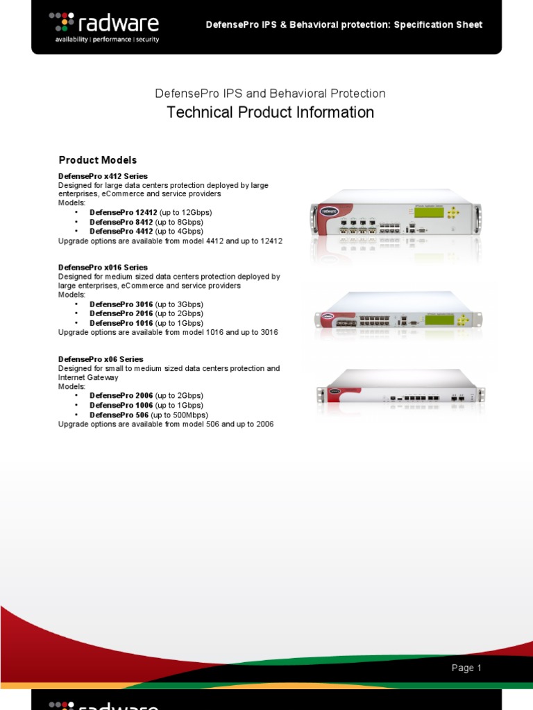 Radware Defense Pro | PDF | Denial Of Service Attack | File Transfer ...