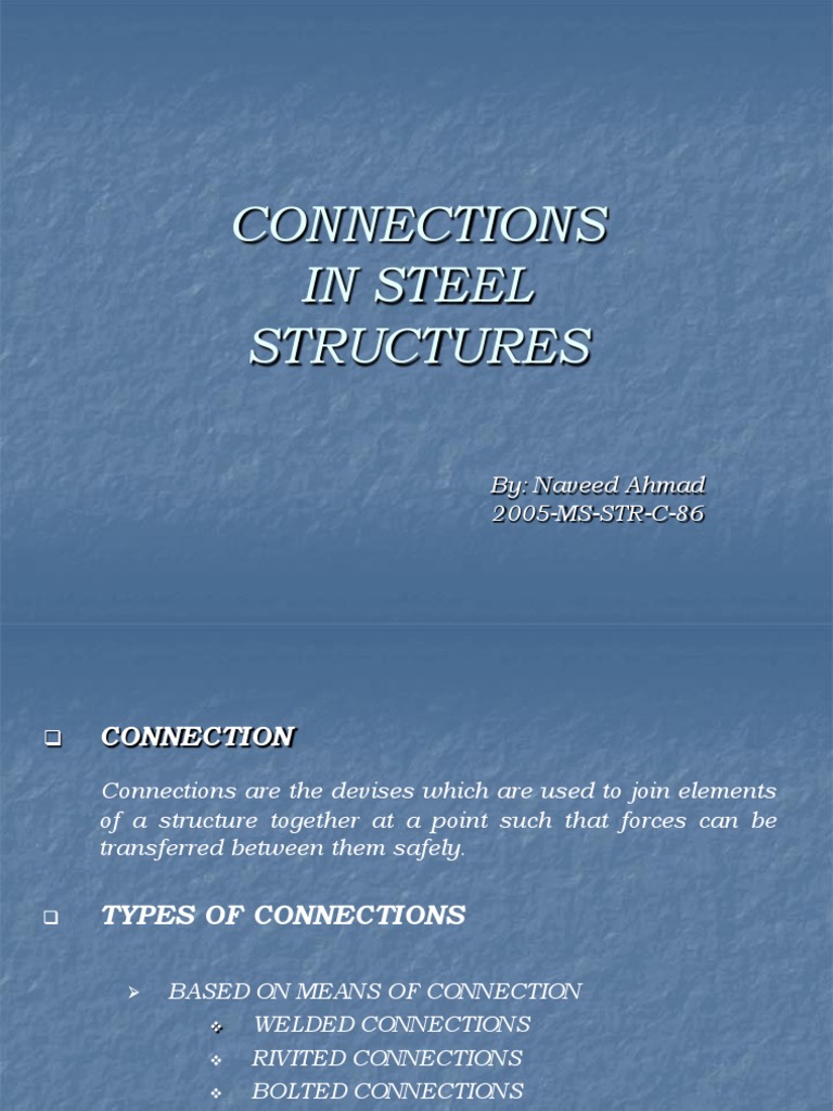 Connections in Steel Structures | Download Free PDF | Truss | Column