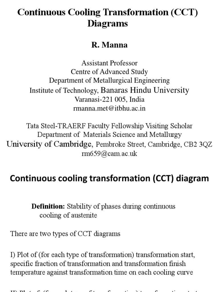 CCT Diagram For Steels PDF | PDF | Heat Treating | Metallurgy