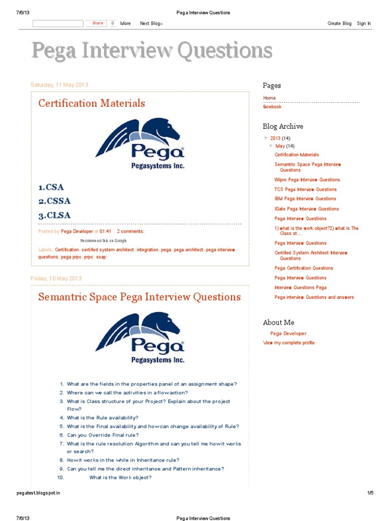 Pega Interview Questions Object Computer Science Class Computer Programming