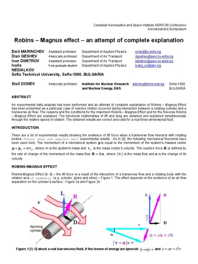 Complete Explanation of Magnus Effect | PDF | Lift (Force) | Fluid Dynamics