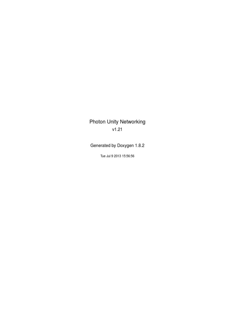 PhotonNetwork Documentation | PDF | Programming Paradigms | Object Oriented Programming
