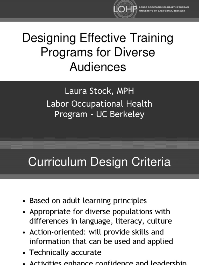 Designing Effective Training Programs for Diverse Audiences: Key ...
