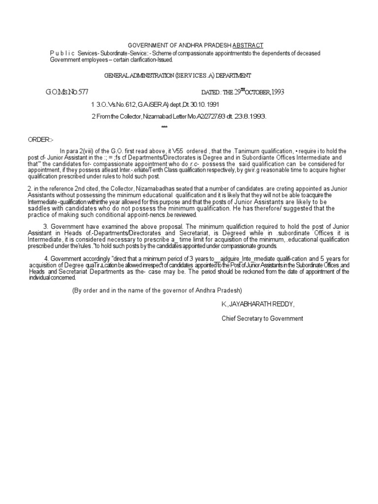 Compassionate Appointments | PDF | Supreme Court Of India | Government