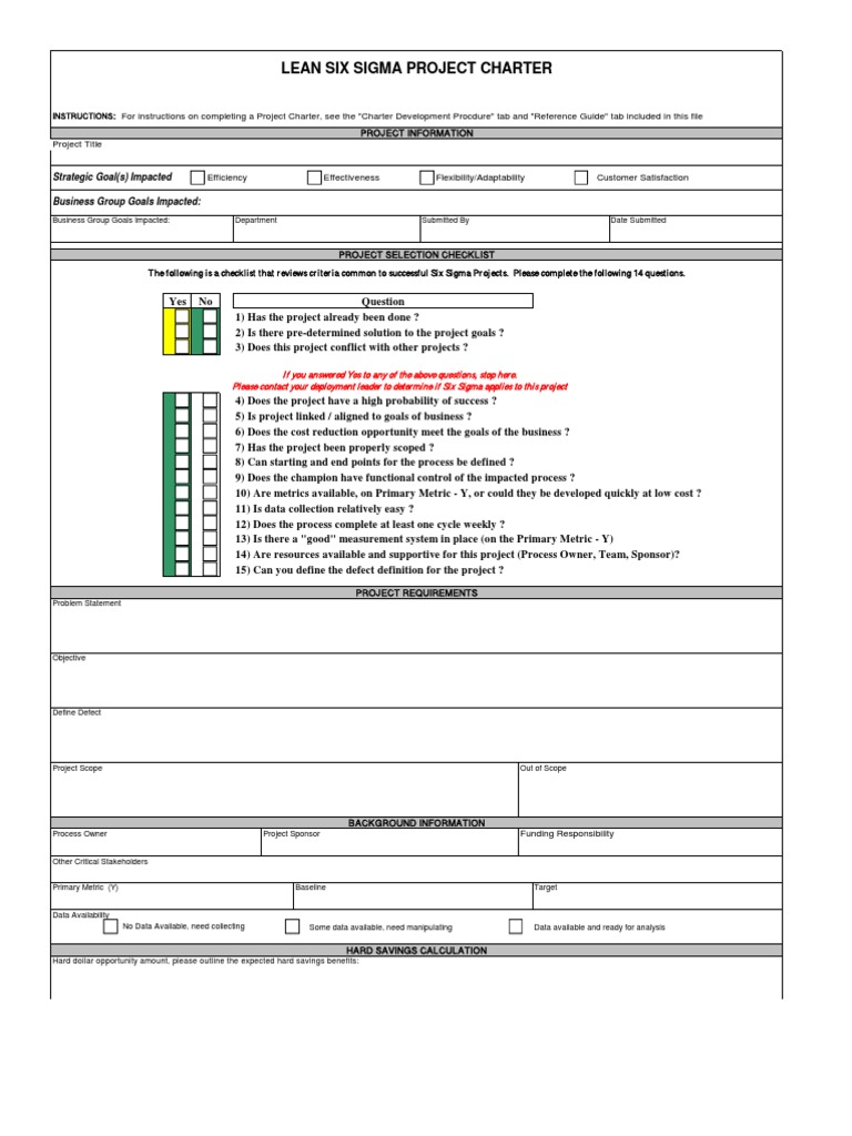 Template - Lean Six Sigma Charter (EDocFind (1) (1) .Com) | Download ...