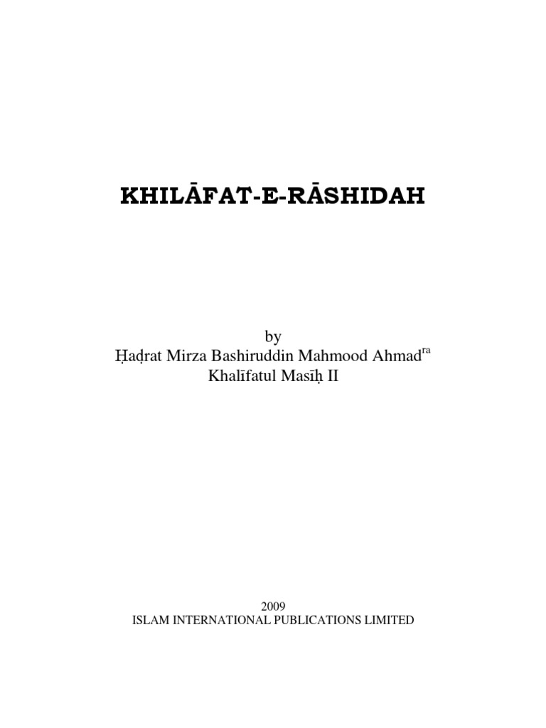 Khilafat e Rashida Eng PDF | PDF | Caliphate | Prophets And Messengers In Islam
