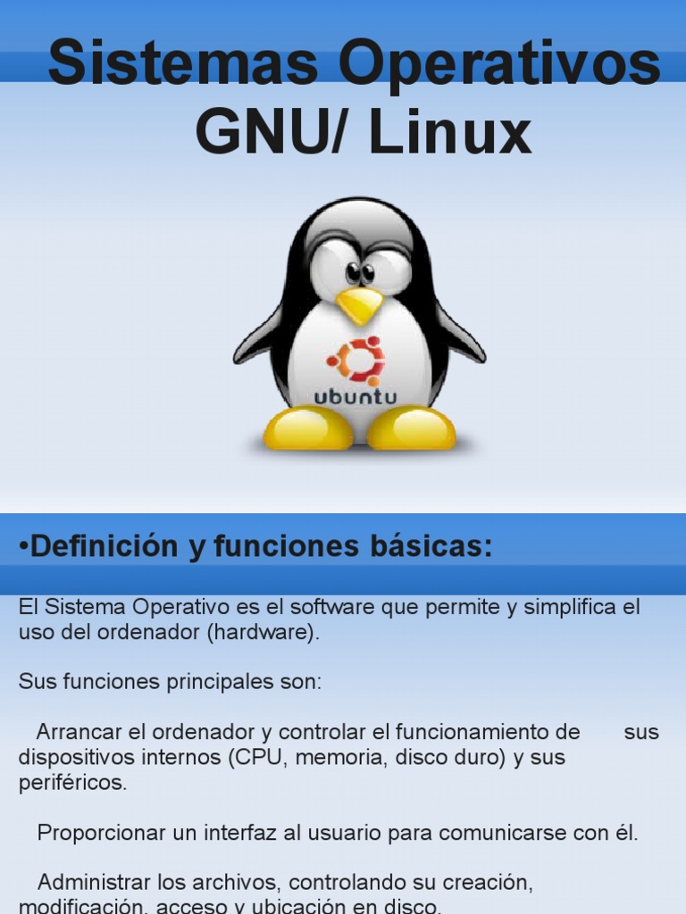 Sistema Operativo GNU Linux | PDF | Distribución de Linux | Sistema operativo