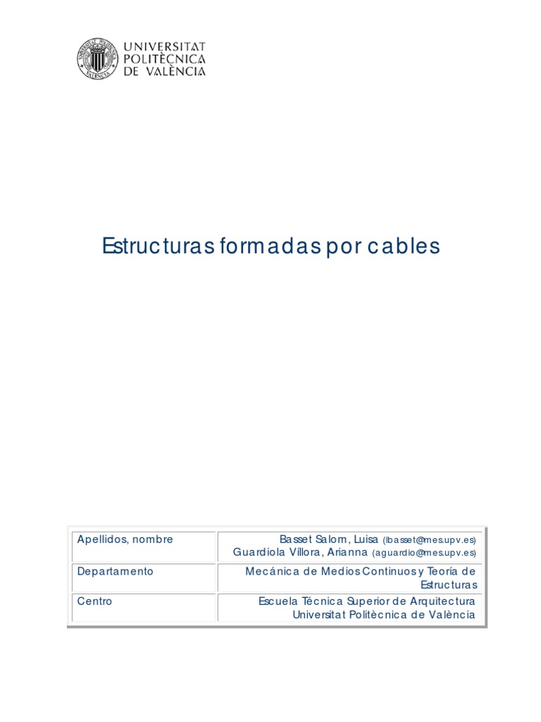 Estructuras Formadas Por Cables | PDF | Fundación (Ingeniería) | Puente