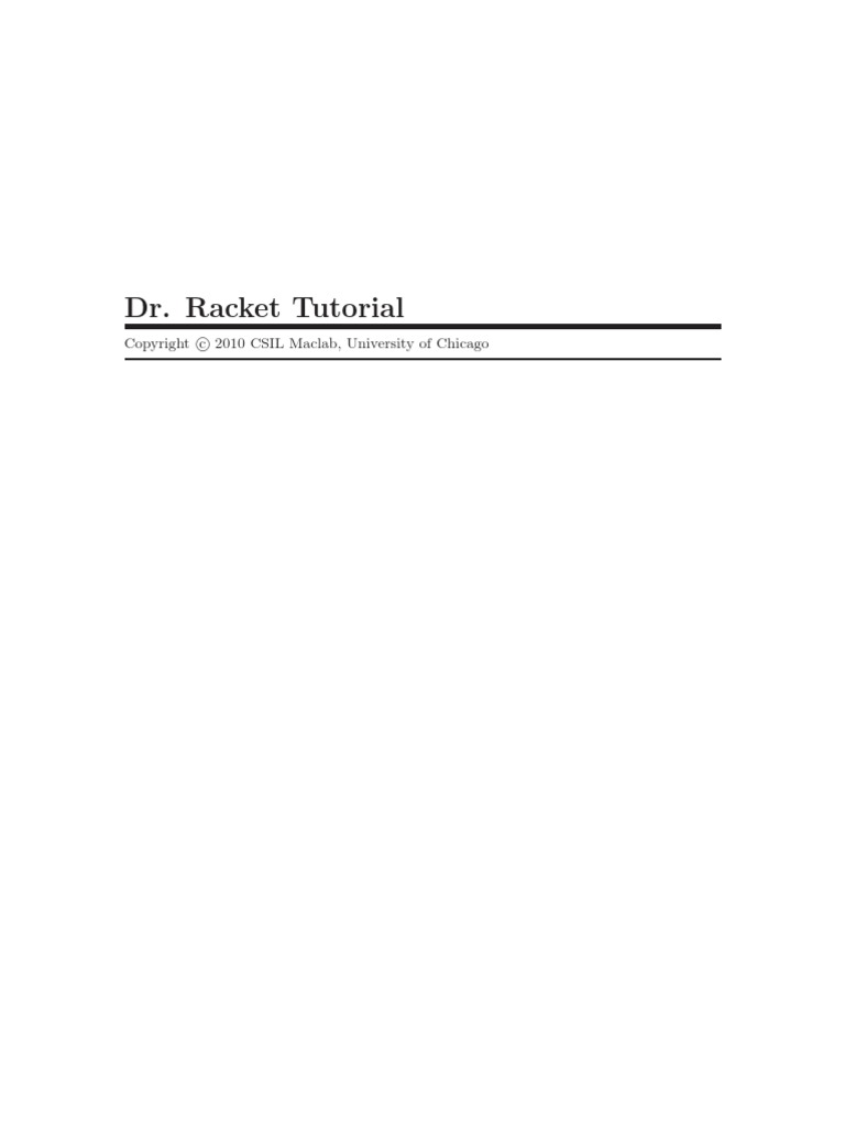 Racket Tutorial | PDF | Scope (Computer Science) | System Software