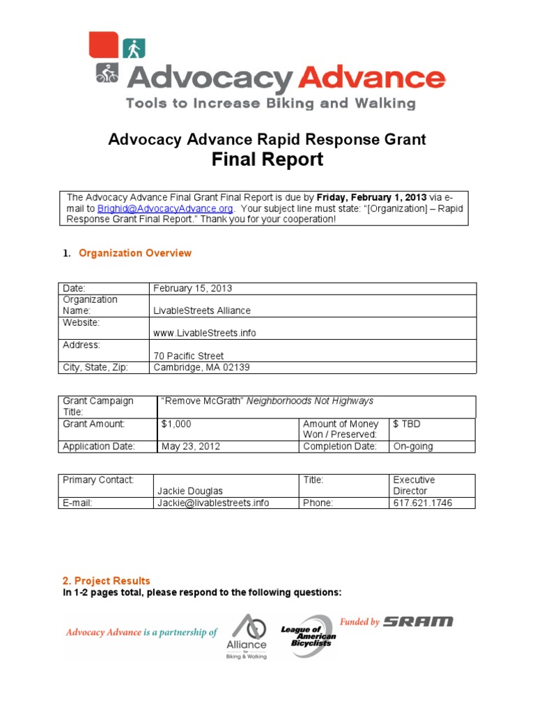 Rapid Response Grant Final Report Form - LivableStreets Alliance ...