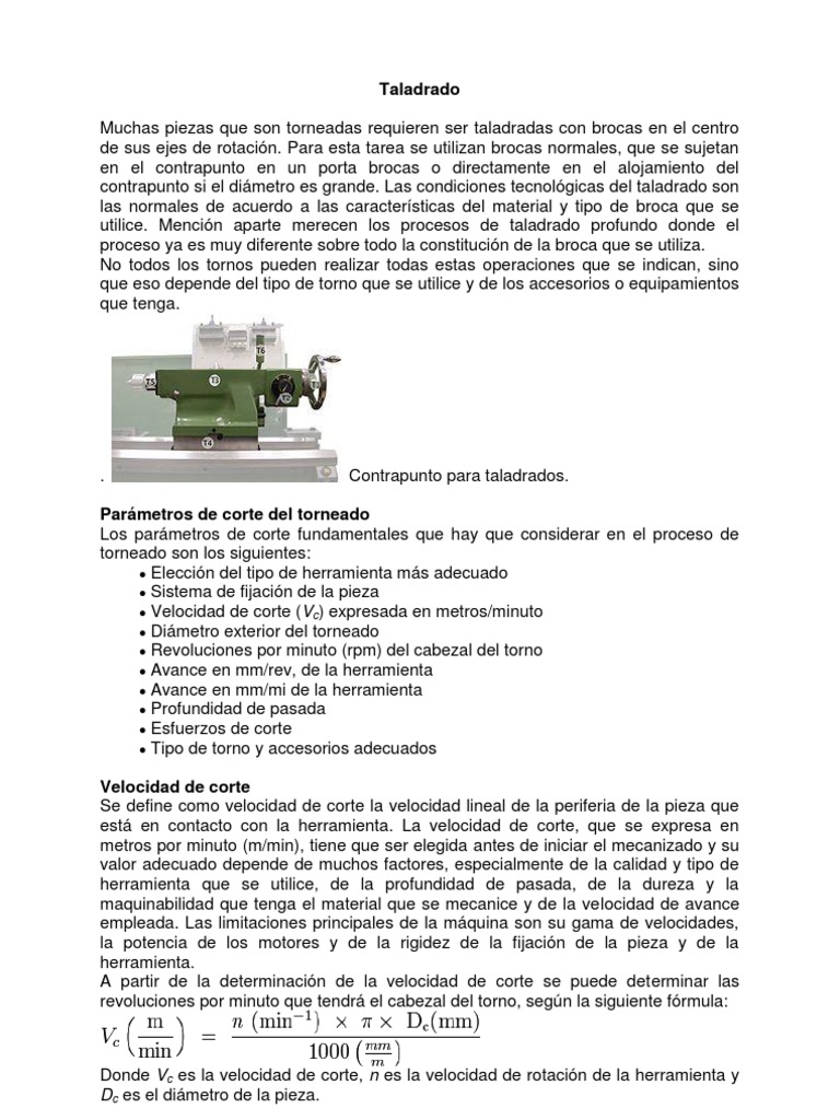 Taladrado en El Torno | PDF | Perforar | Producción y fabricación