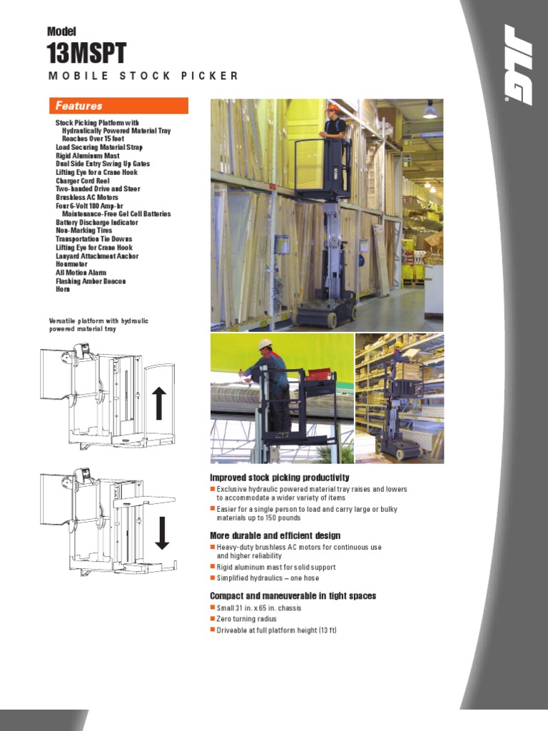 13MSPT Mobile Stock Picker | PDF | Forklift | Crane (Machine)