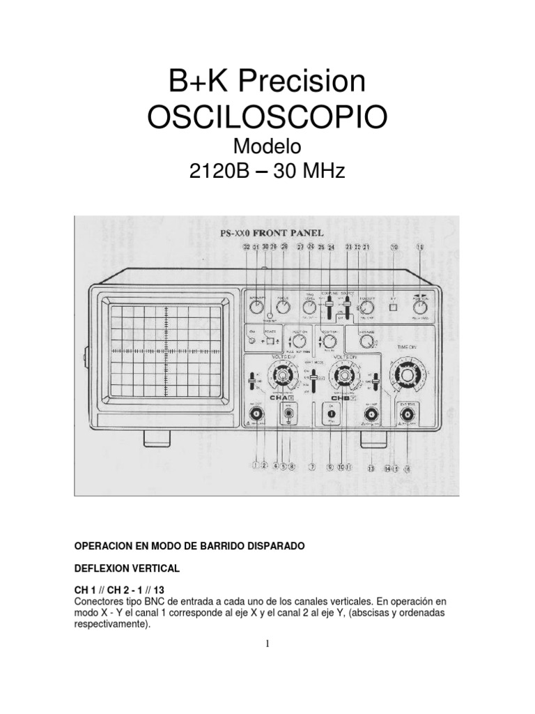 Osciloscopio BK Precision 2120B | PDF | Sistema de coordenadas ...