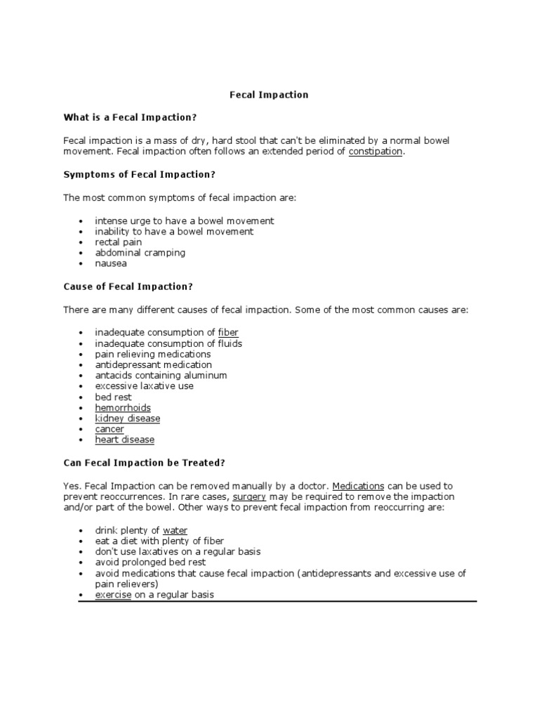 Fecal Impaction.docx | Constipation | Human Feces