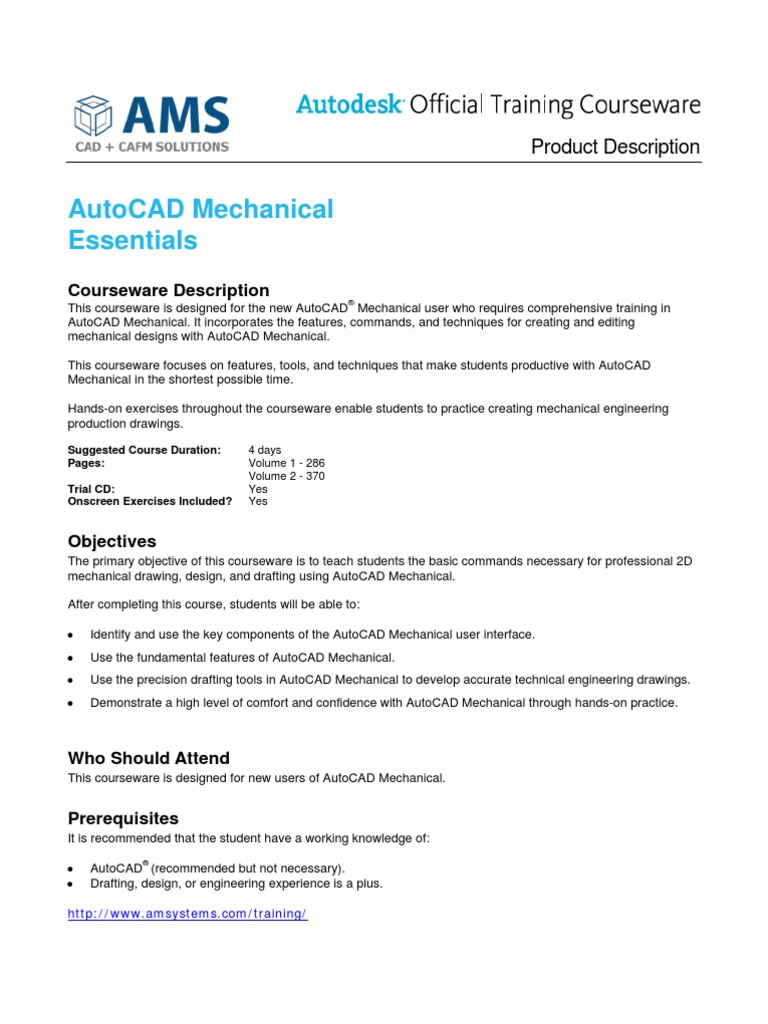 Autocad Mechanical Essentials | PDF | Technical Drawing | Auto Cad