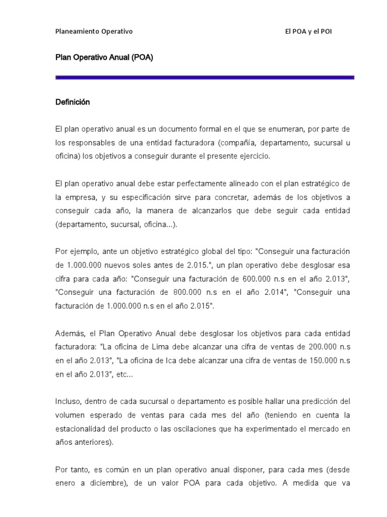 Lectura #7 El POA y EL POI | PDF | Planificación | Presupuesto