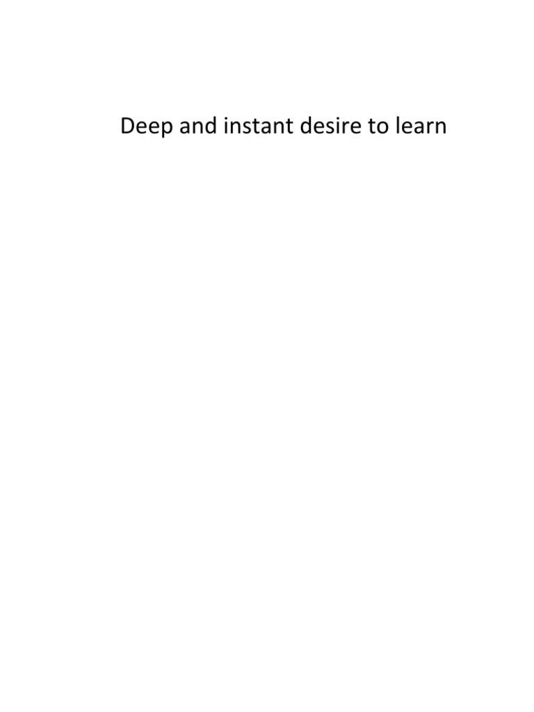 Cultivating Instant Learning Desire | PDF