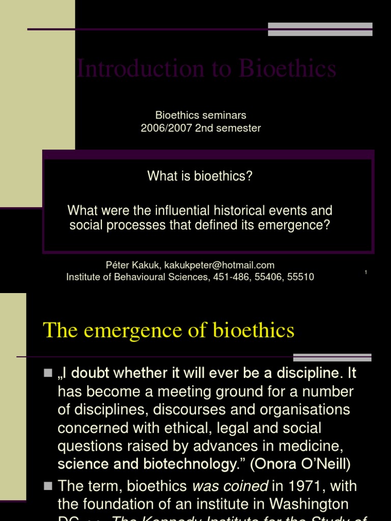 Bioethics 1 | PDF | Bioethics | Experiment