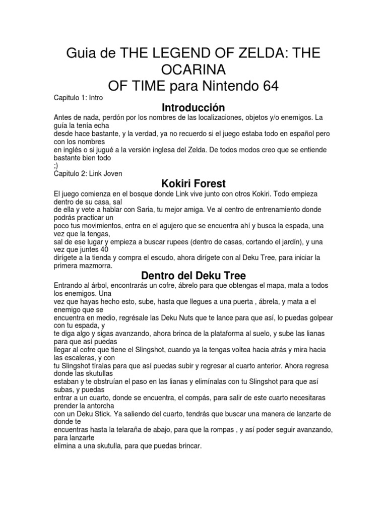 Guia de The Legend of Zelda | PDF | La leyenda de Zelda | Juego de azar