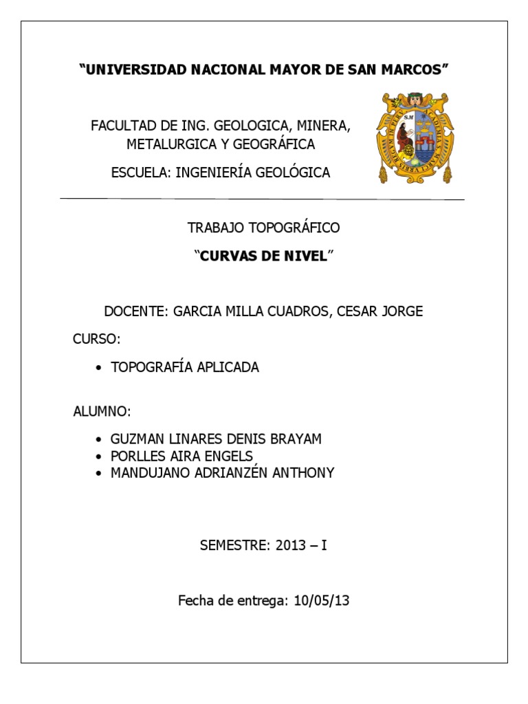 Interpretación de Curvas de Nivel Topográficas | PDF | Sumidero ...