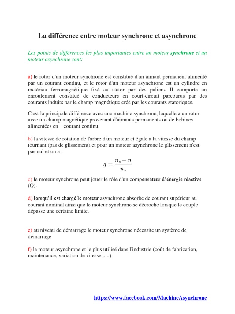 La différence entre moteur synchrone et asynchrone | Composants électriques | Machines rotatives