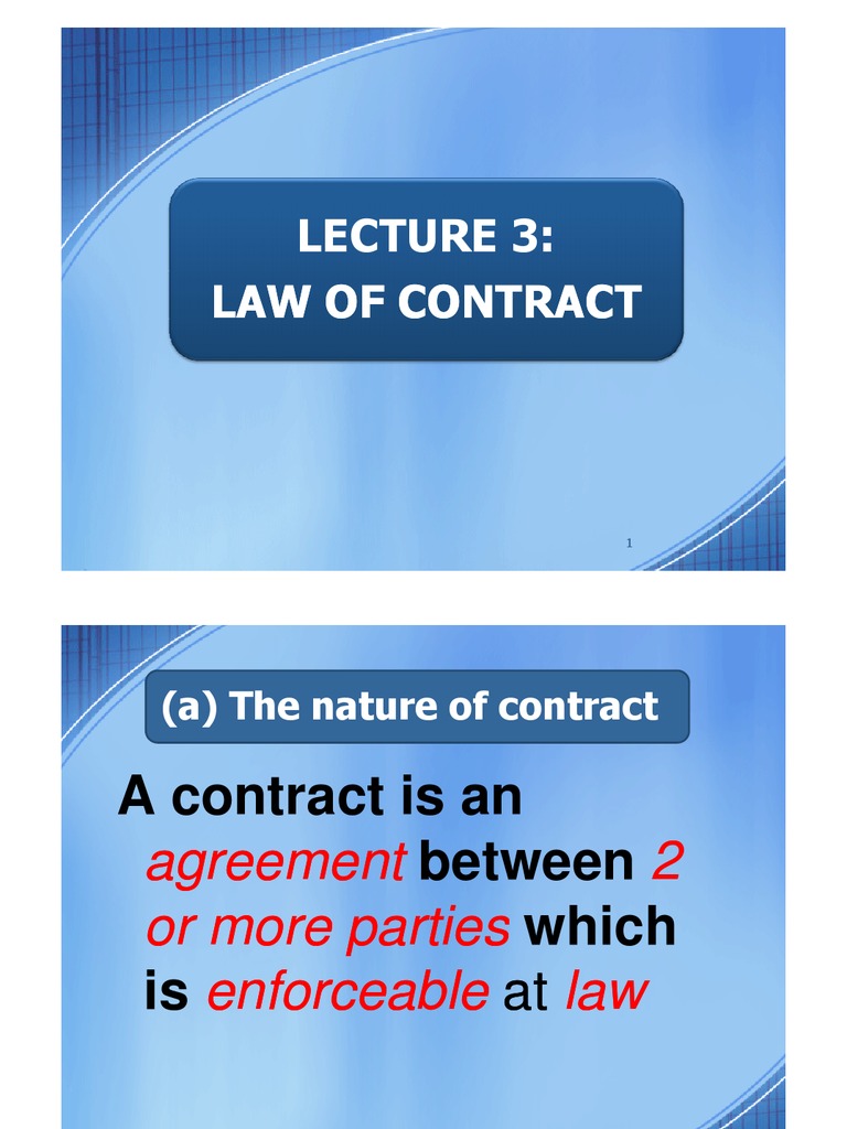 Lecture 3 - Law of Contract | PDF | Consideration | Estoppel