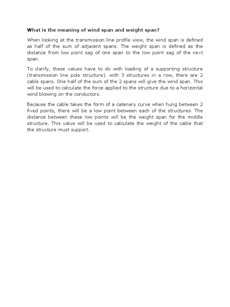 Wind Span and Weight Span | PDF | Transmission Line | Angle