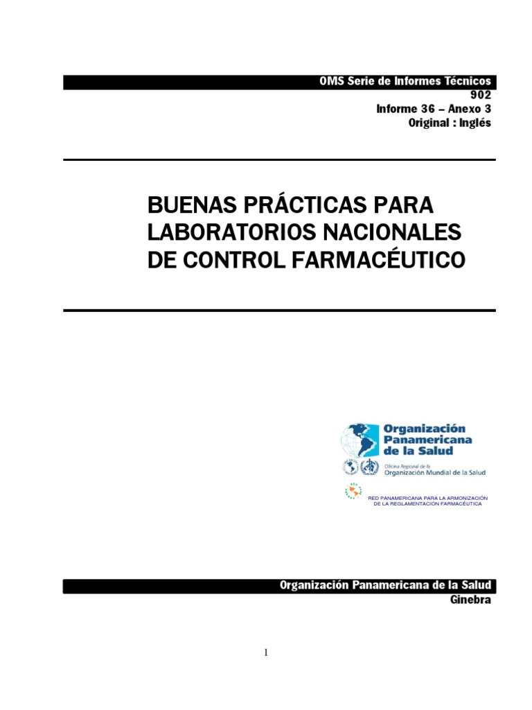 OMS Informe 36 Anexo 3 PDF | PDF | Farmacia | Calidad (comercial)