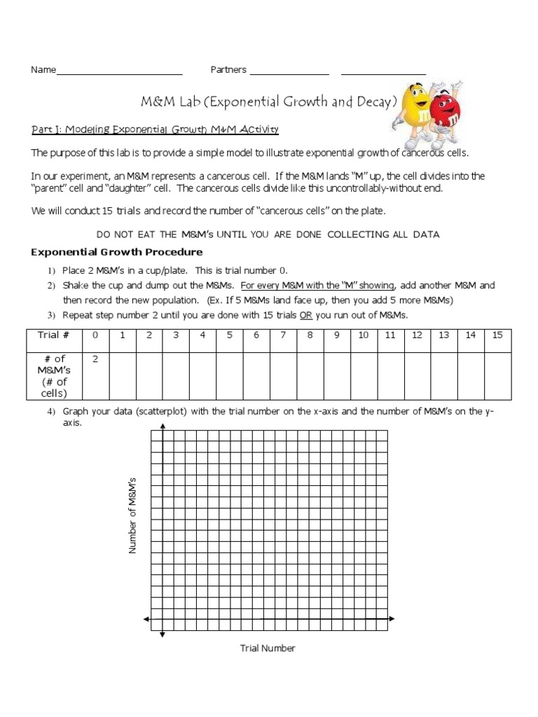 M&M Lab (Exponential Growth and Decay) | PDF | Teaching Mathematics ...