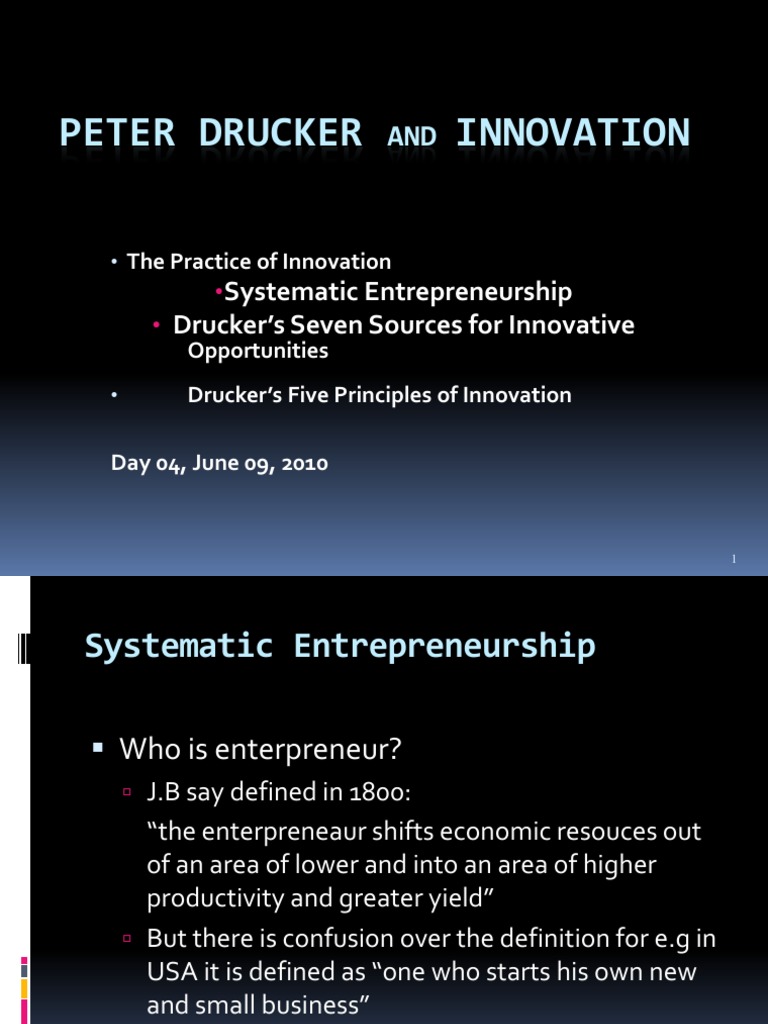 Day 03 - Peter Drucker and Innovation | PDF | Entrepreneurship | Innovation