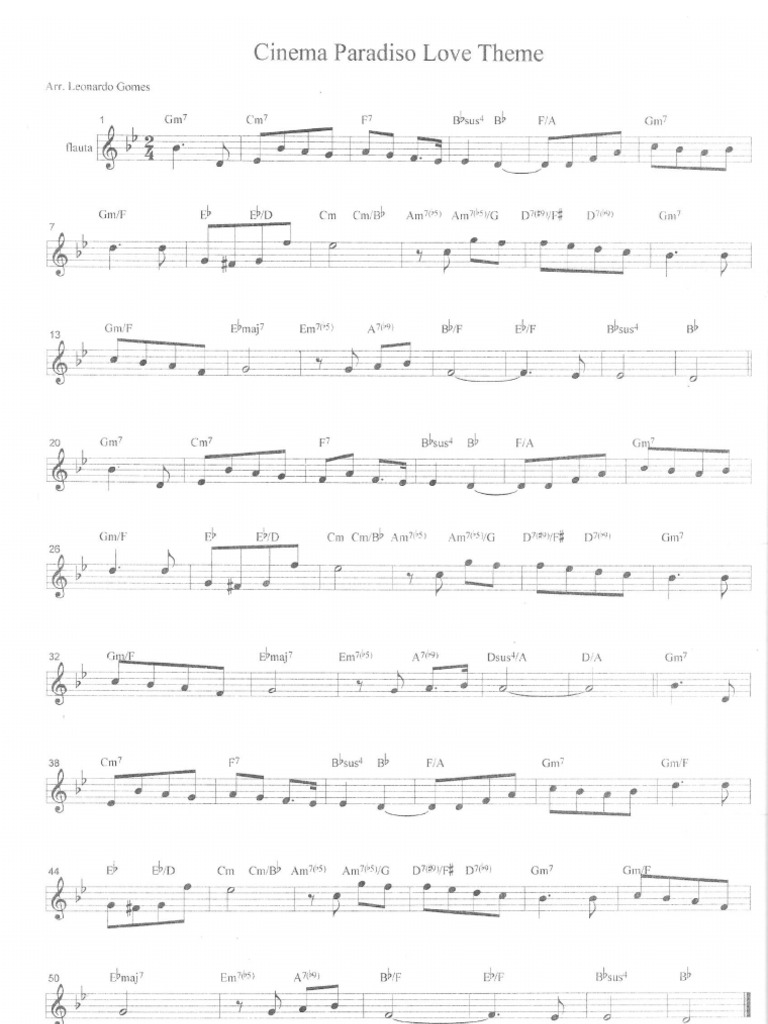 Cinema Paradiso Love Theme - Piano (Melodia e Cifra) | PDF