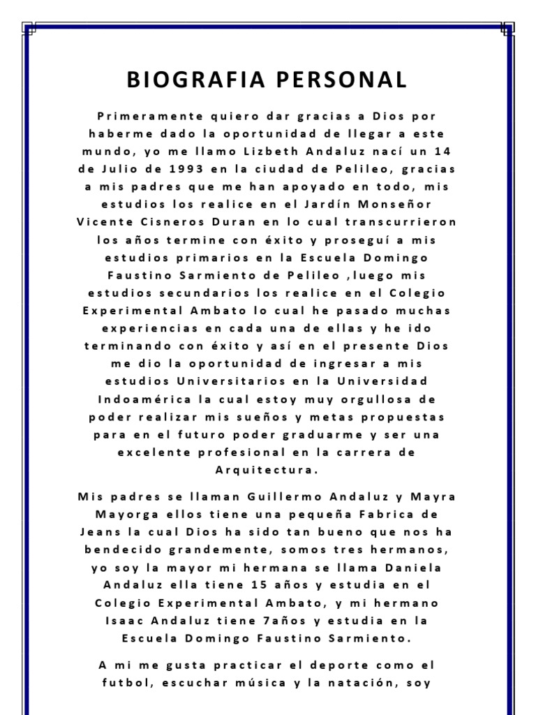 Biografia Personal PDF | PDF
