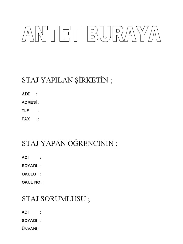 Örnek Staj Dosyası | PDF