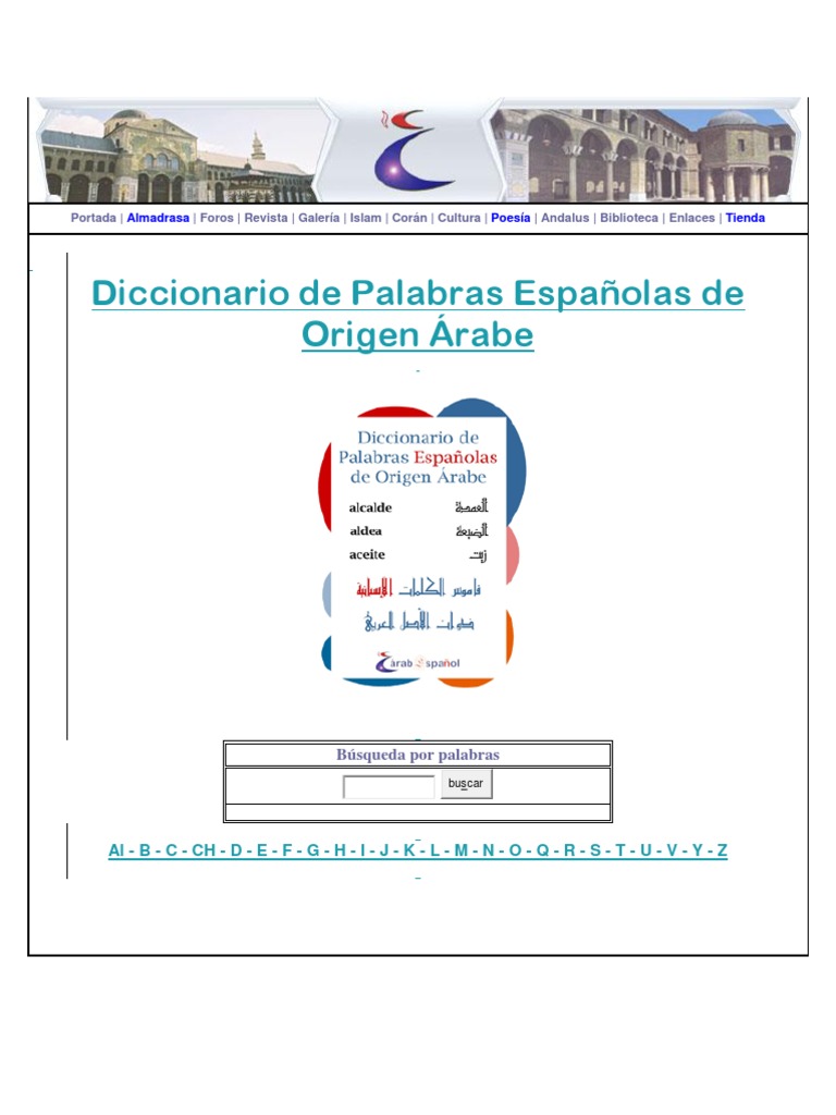 Diccionario de Palabras Españolas de Origen Árabe PDF | PDF | Religión ...
