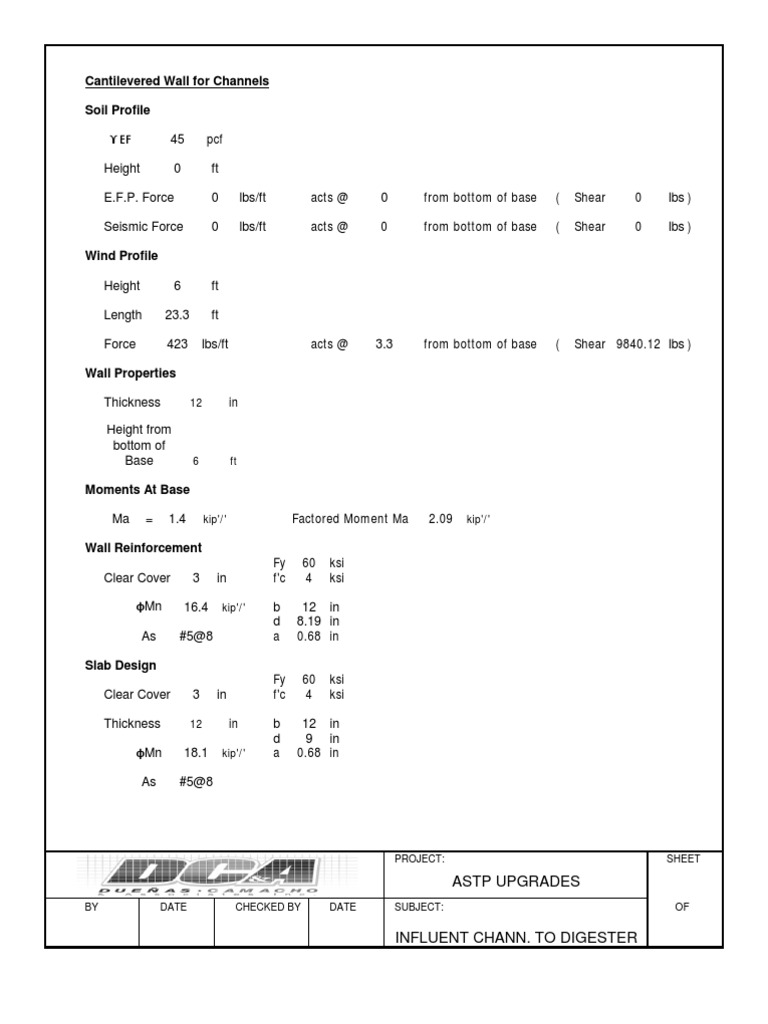 Influent Channel Design | PDF | Science & Mathematics