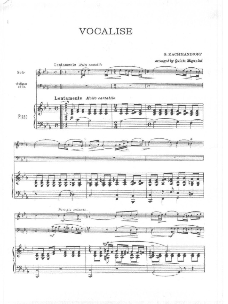 Rachmaninoff - Vocalise | PDF