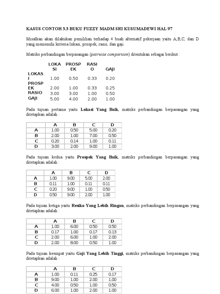 Kasus Contoh 3 Ahp | PDF