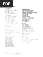 Conversion Cheat Sheet | PDF