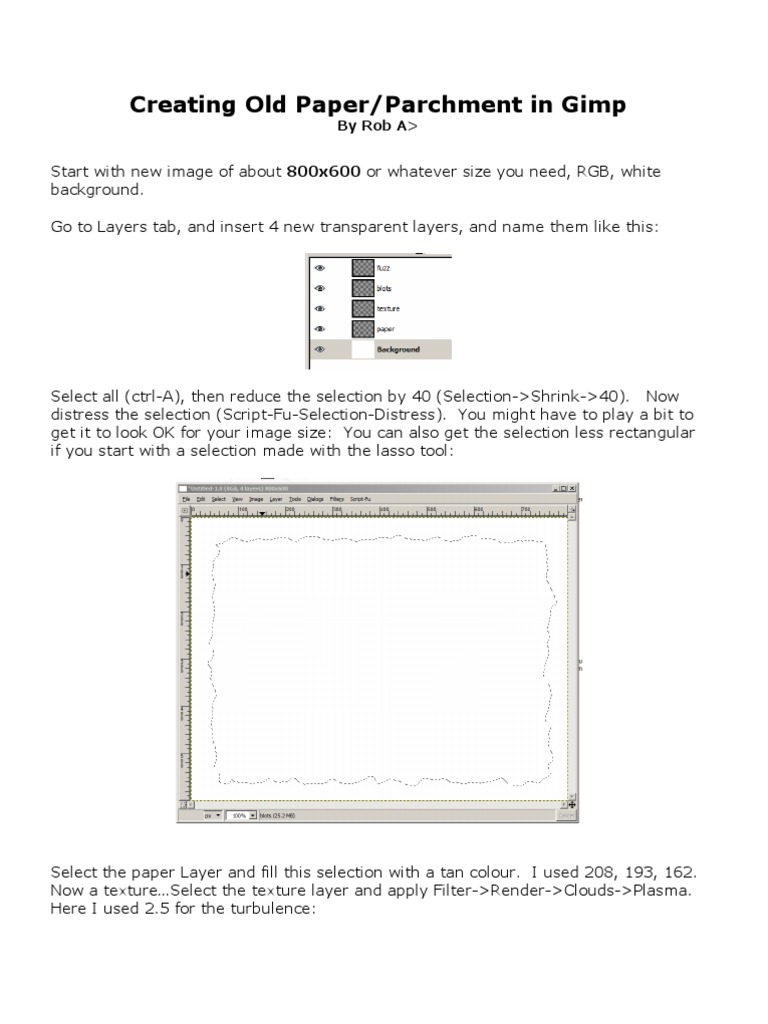 GIMP Tutorial: Create Old Paper Effect | PDF | Imaging | Graphic Design