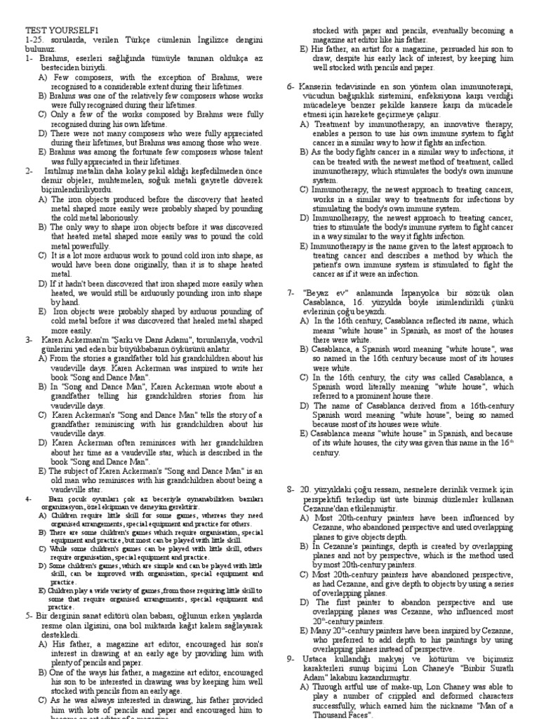 Els 20 Test Yourself 1 | PDF