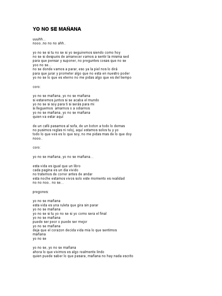 luis enrique - yo no se mañana