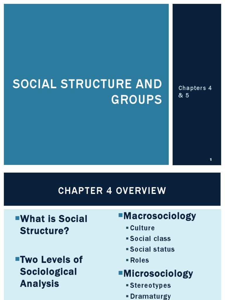 Social Structure and Groups: Chapters 4 & 5 | PDF | Social Group ...
