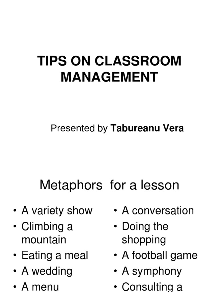 Tips On Classroom Management | Download Free PDF | Classroom Management ...