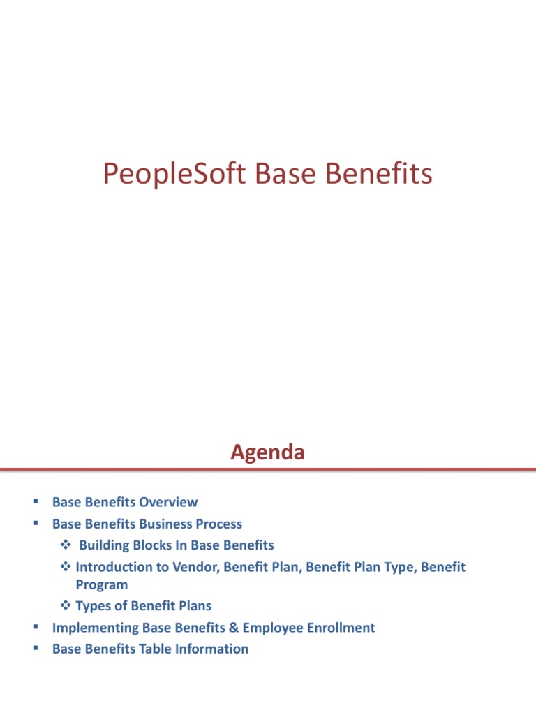 PeopleSoft Base Benefits | PDF | Consolidated Omnibus Budget ...