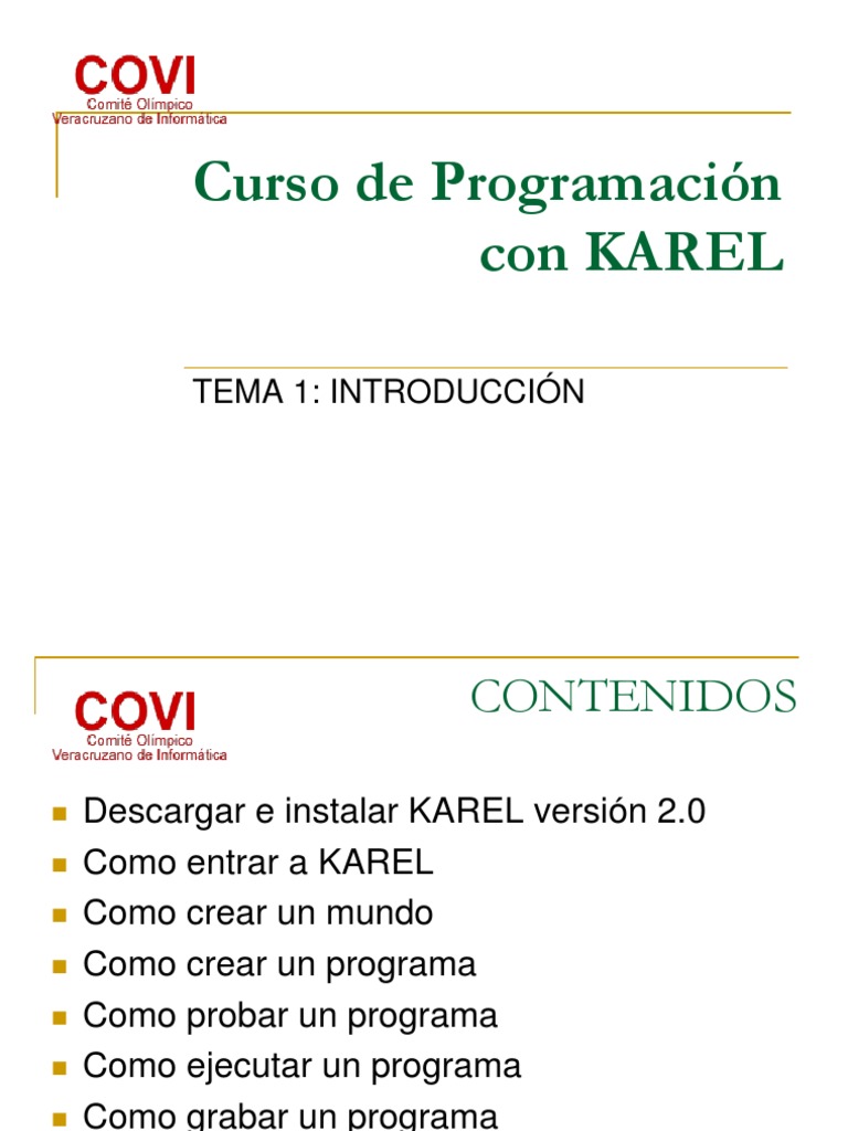 1 Curso de Programacion Con KAREL (Introduccion) | PDF | Programa de ...