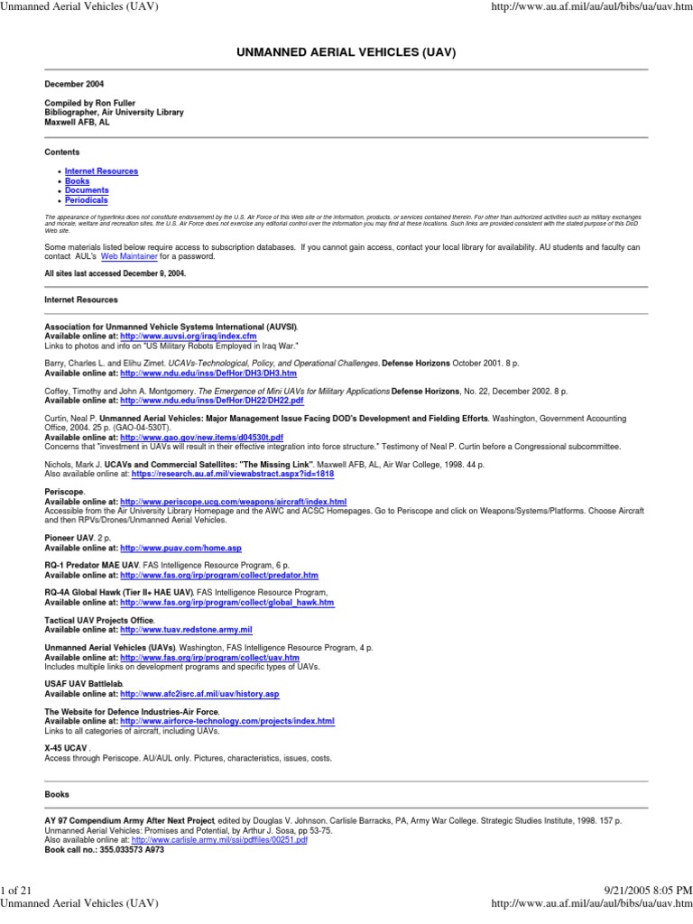UAV Resource Compilation Guide | PDF | Unmanned Aerial Vehicle | United ...