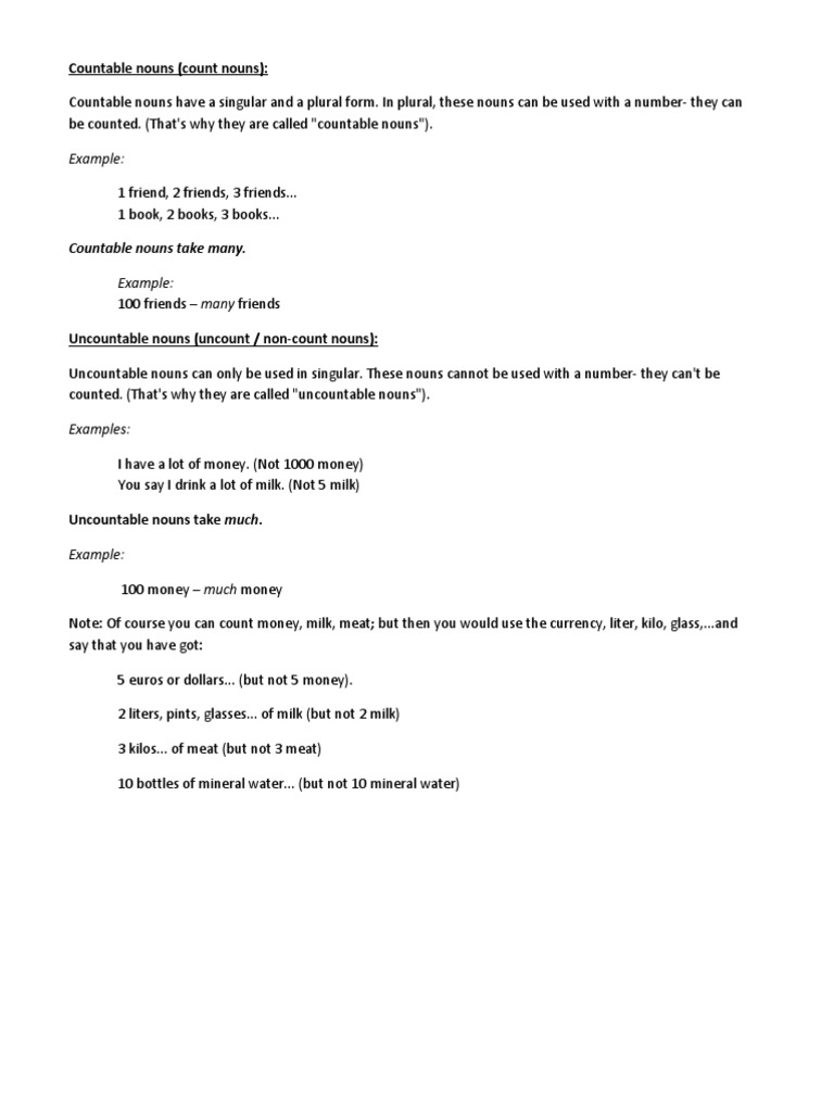 Countable Nouns | PDF | Noun | Grammatical Number