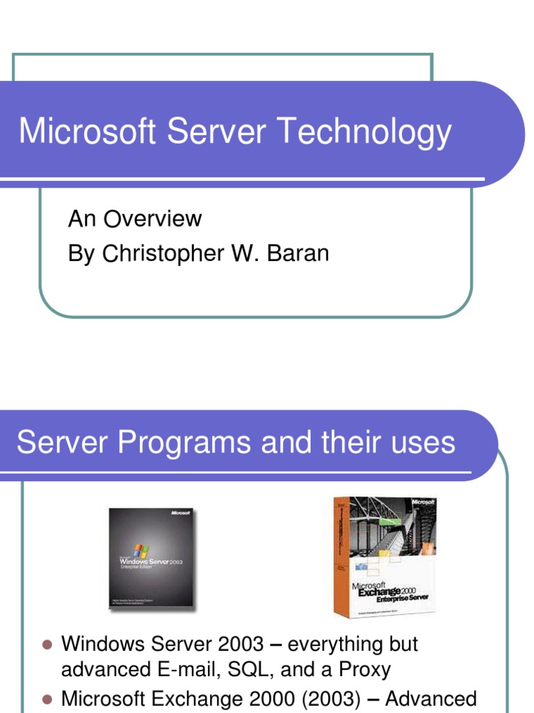 Microsoft Servers Overview | PDF