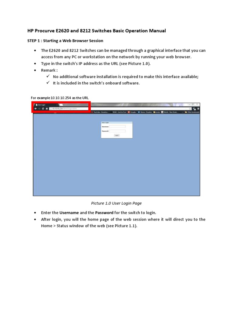 HP E2620 and 8212 Basic Operation Manual | PDF | Ip Address | World ...